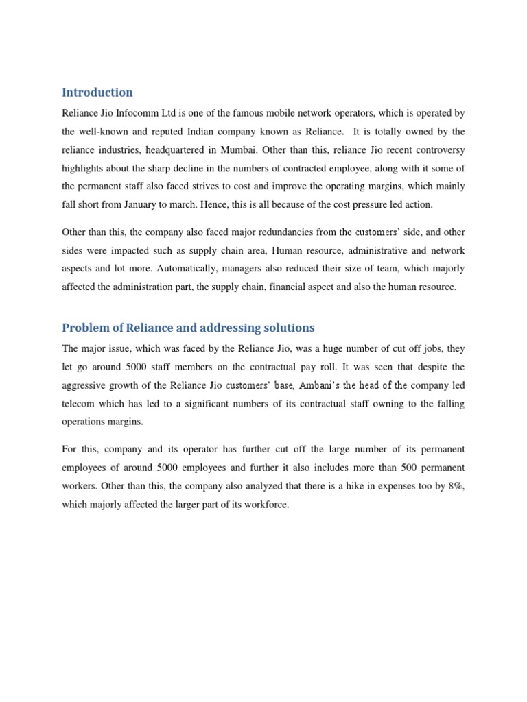 Reliance Organizational Behavior | PDF