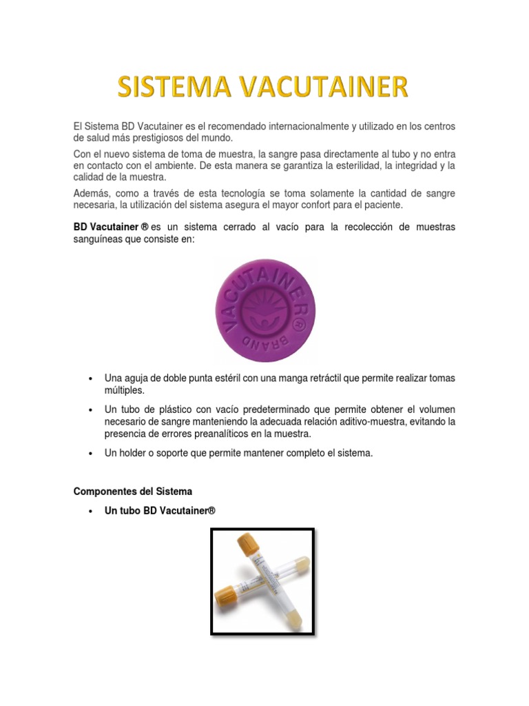 Sistema Vacutainer | PDF | Sangre | Coagulación