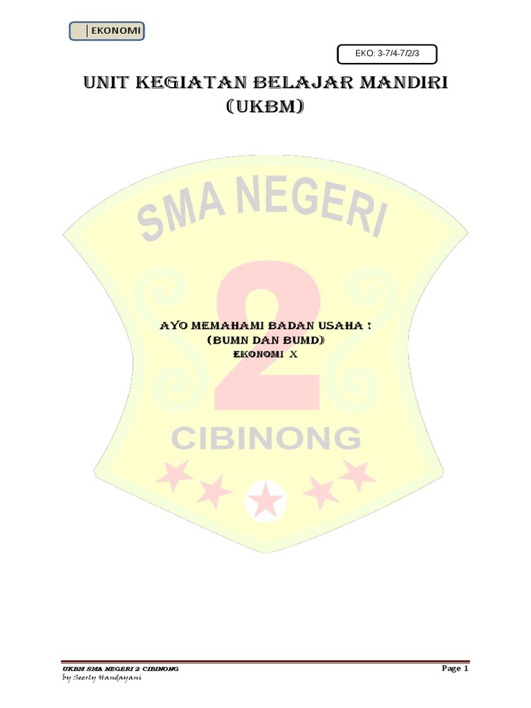 UKBM EKONOMI 3.7-4.7 SMT 2 - 1 | PDF