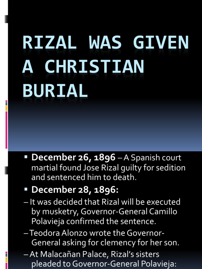 The Christian Burial of Jose Rizal: Details of his Execution and ...