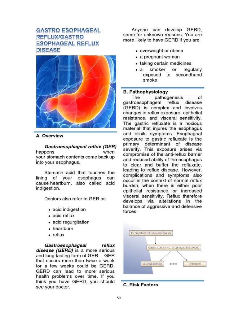 B. Pathophysiology: Gastroesophageal Reflux (GER) | PDF ...