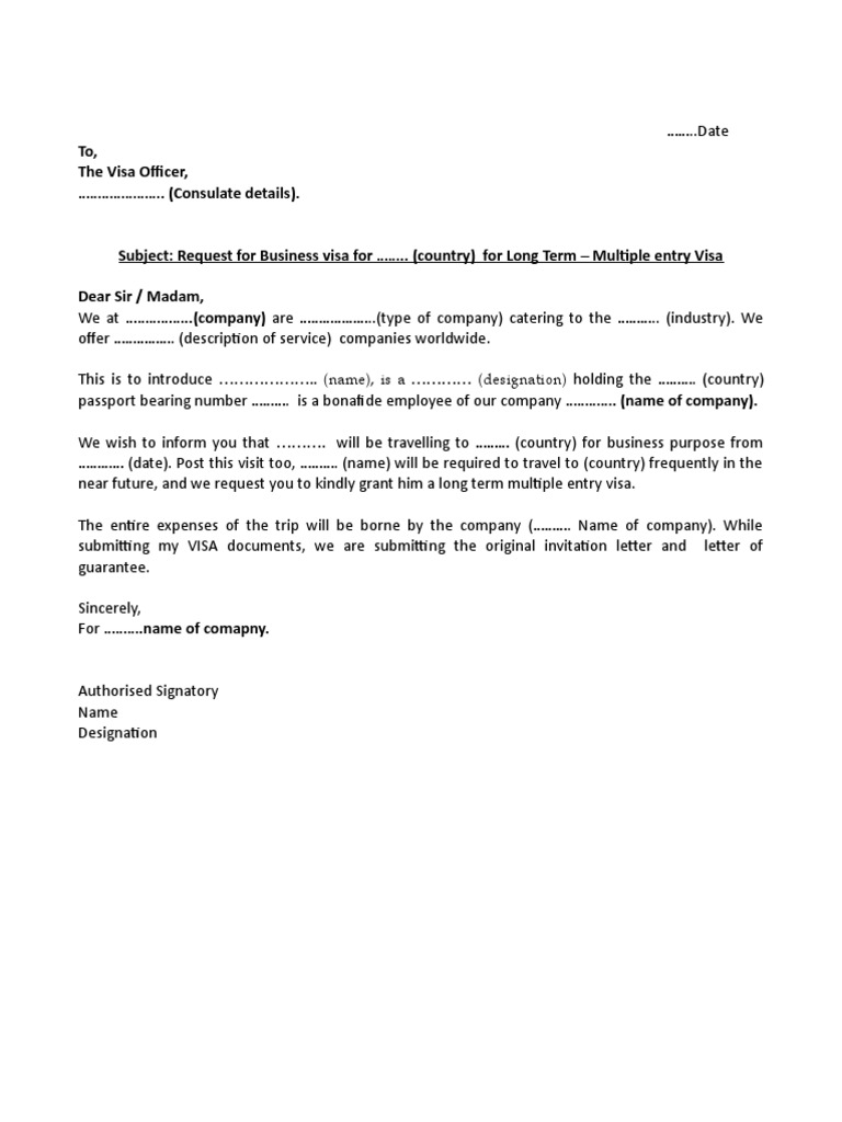 To, The Visa Officer, . (Consulate Details) .: .. (Name), Is A ...