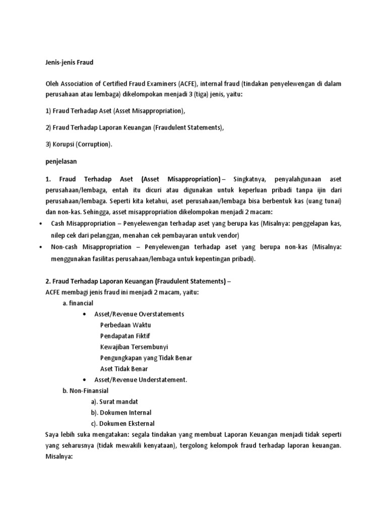 Jenis-Jenis Fraud | PDF