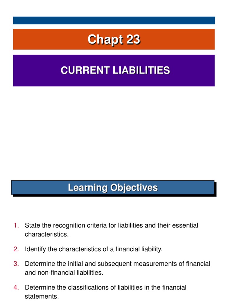 Chapt 23 Current Liabilities | PDF | Refinancing | Stocks