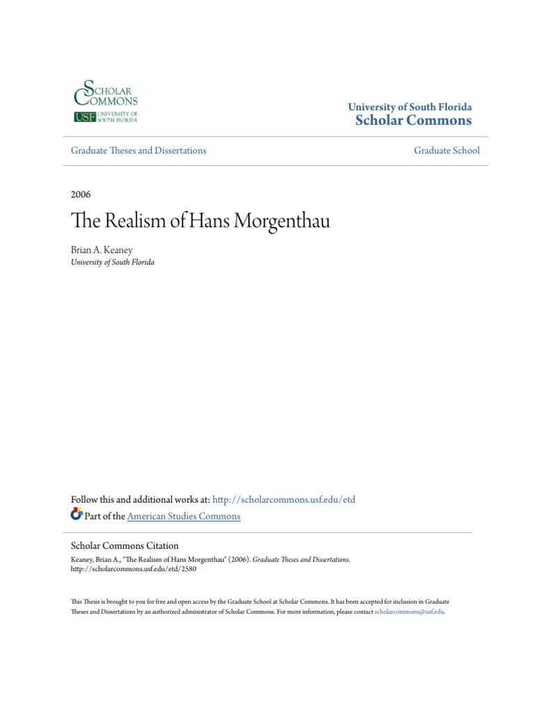 The Realism of Hans Morgenthau PDF | PDF | Containment | International ...