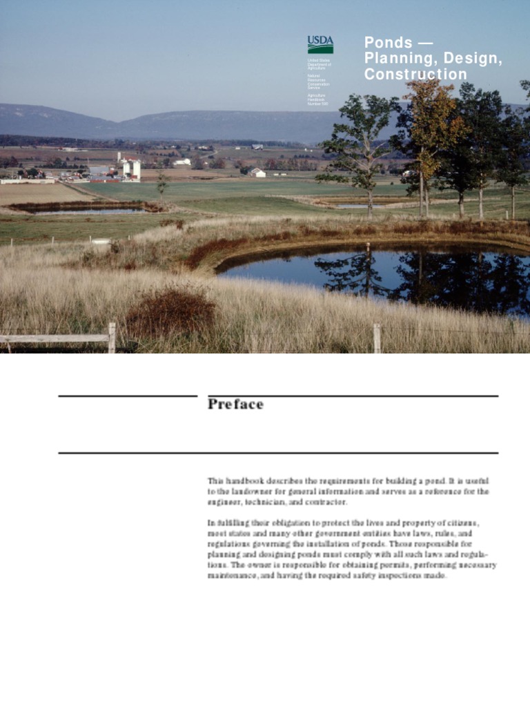 Ponds: Planning and Construction Guide | PDF | Pond | Irrigation