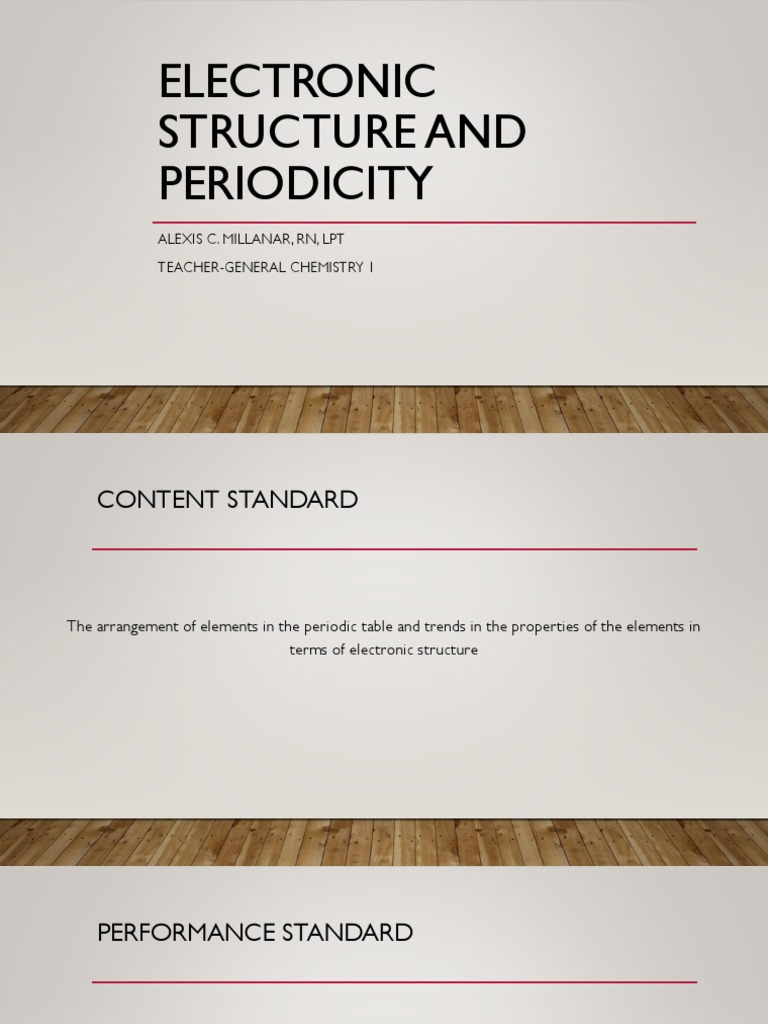 Electronic Structure and Periodicity | PDF | Periodic Table | Ion