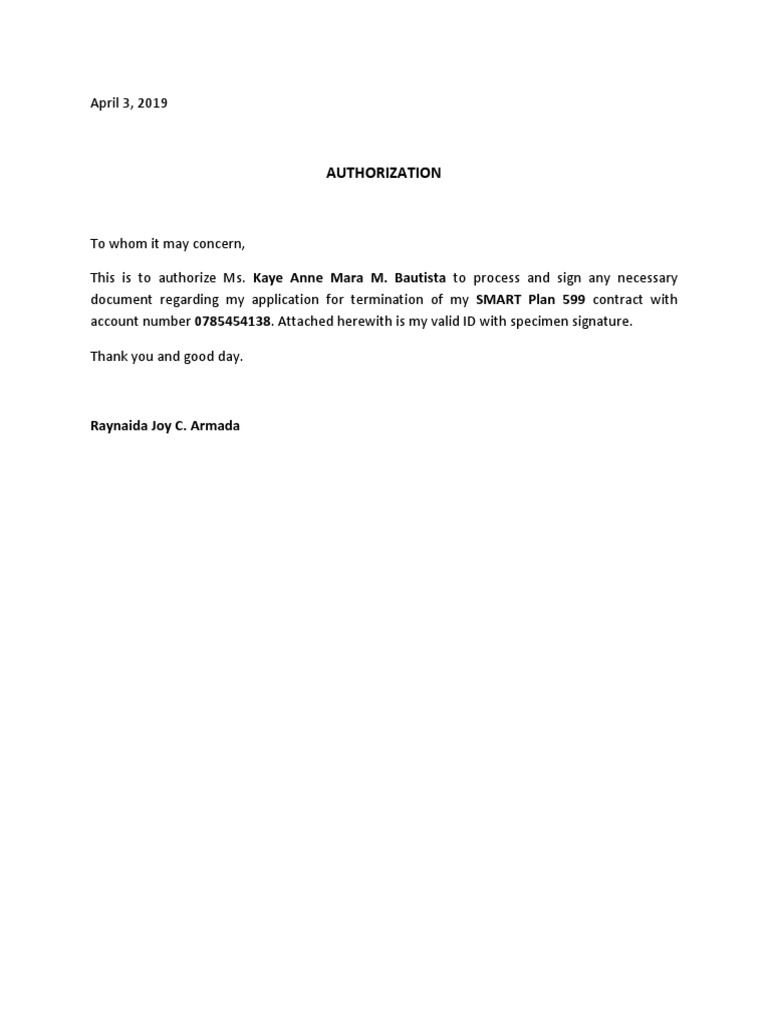 Authorization to Process Termination of SMART Plan 599 Contract | PDF