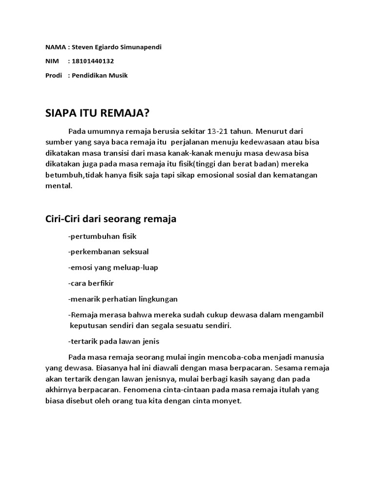 Siapa Itu Remaja | PDF