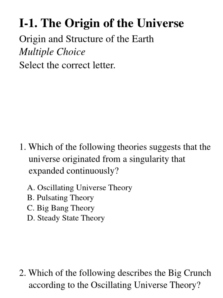 Lesson 1.1 The Origin of The Universe | PDF | Physical Cosmology | Universe