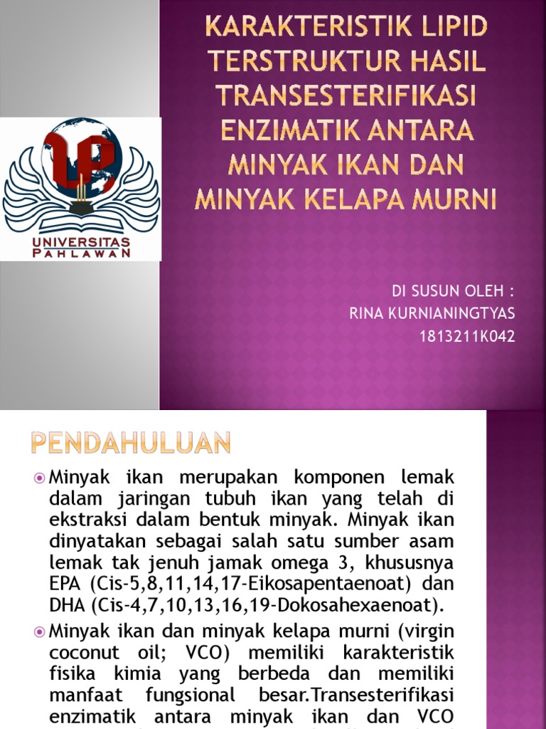 Karakteristik Lipid Terstruktur Hasil Transesterifikasi | PDF ...