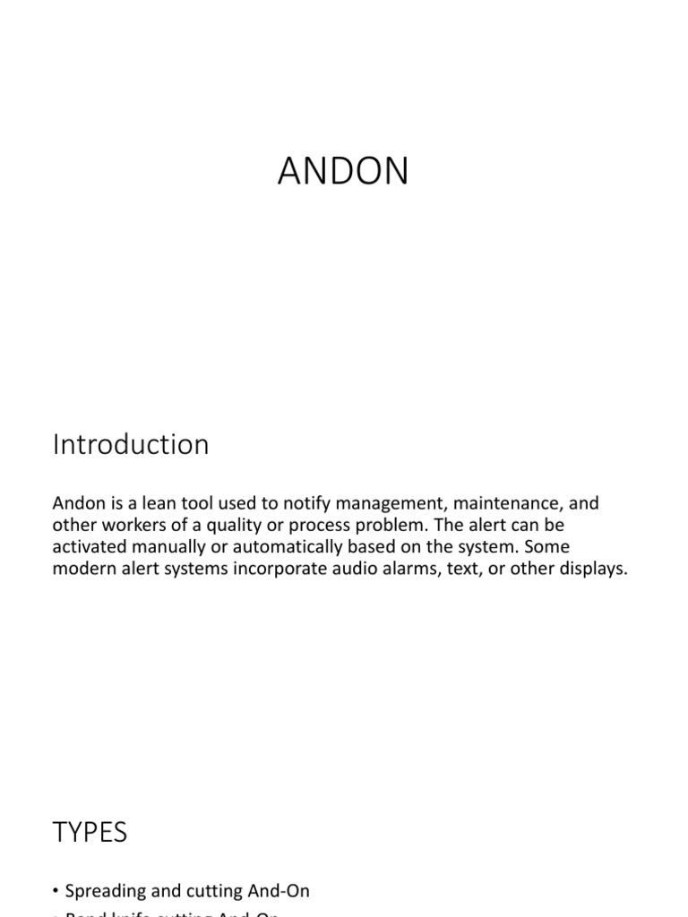 Lean tool alert system Andon guide | PDF
