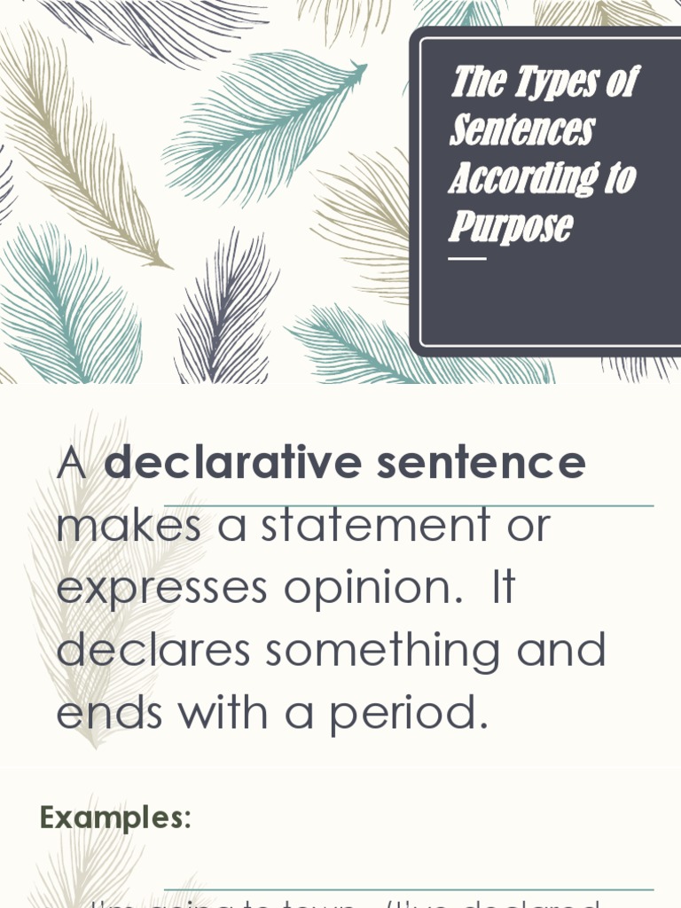 The Types of Sentences According To Purpose | PDF | Career & Growth ...
