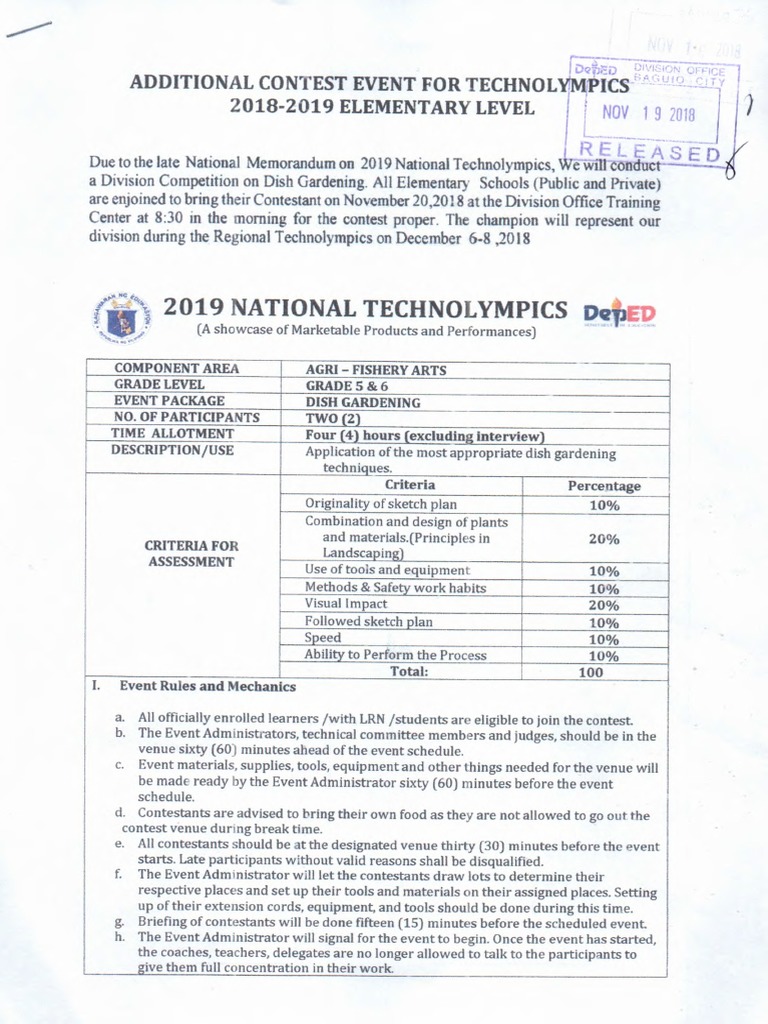 2019 National Technolympics | PDF | Business