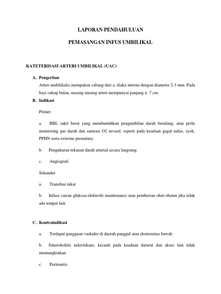 Pemasangan Infus Kateter Umbilikal Bayi | PDF | Kesehatan Holistik