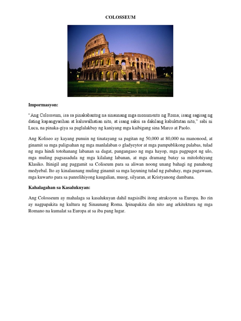 Colosseum | PDF