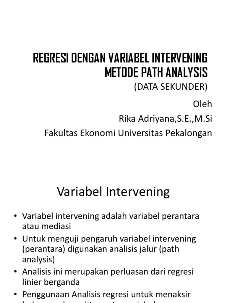 Analisis Regresi Variabel Intervening | PDF