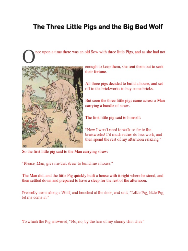 The Three Little Pigs and The Big Bad Wolf | PDF