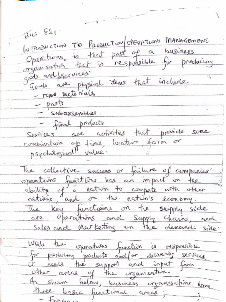 BUS 821 - Production Management | PDF