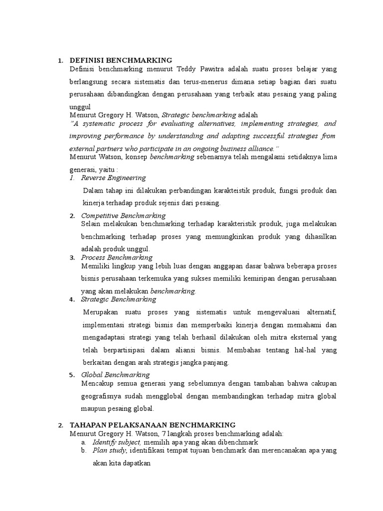 Tugas Benchmarking | PDF