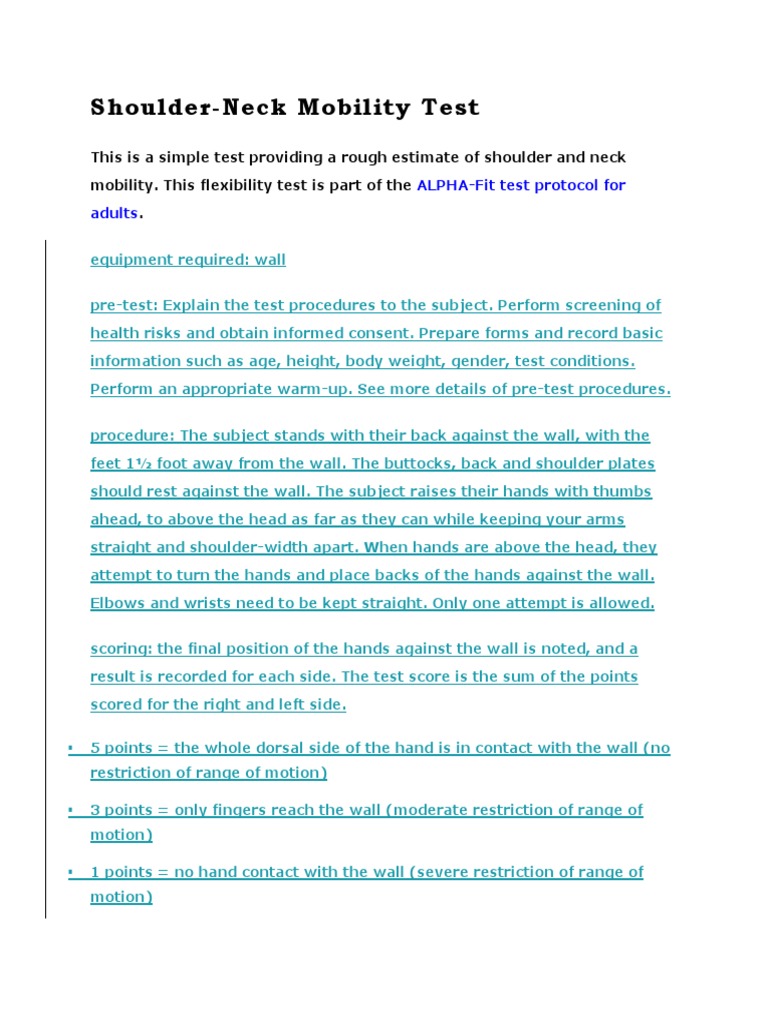 Shoulder Neck Mobility | PDF