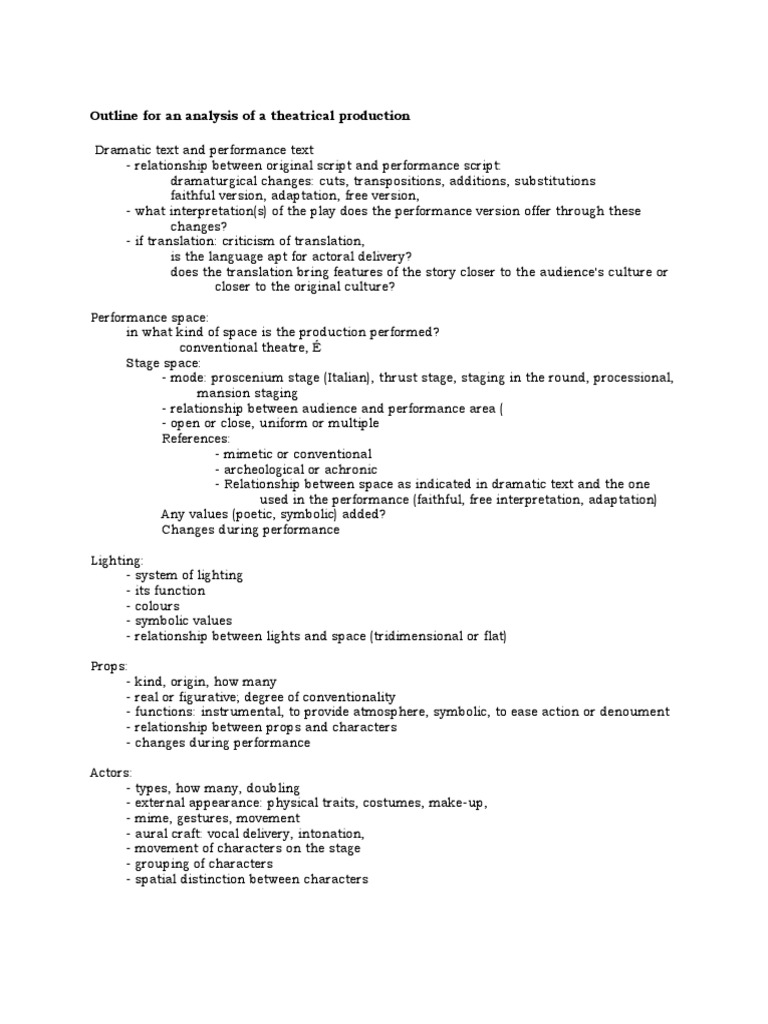Analysis of Theater Performance | Theatre | Entertainment