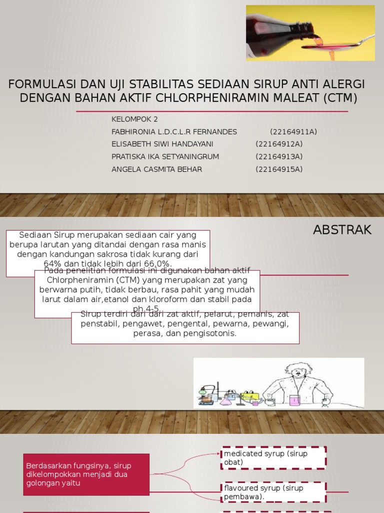Formulasi Dan Uji Stabilitas Sediaan Sirup Anti Alergi | PDF