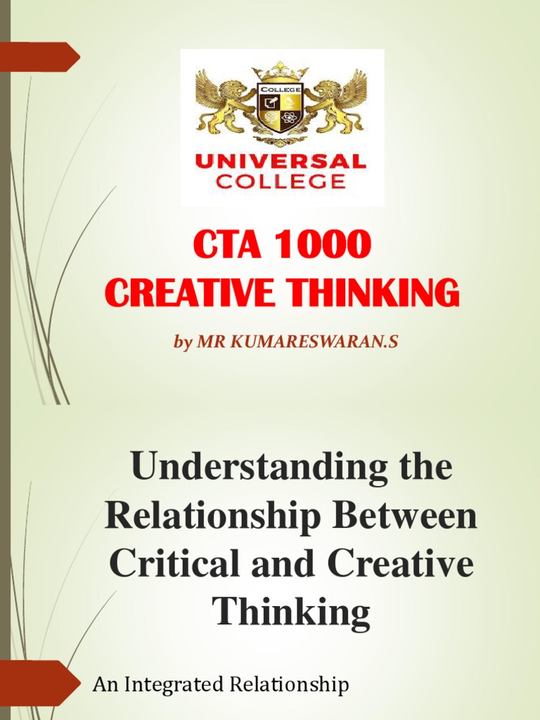 Introduction To Critical and Creative Thinking | PDF | Thought | Creativity