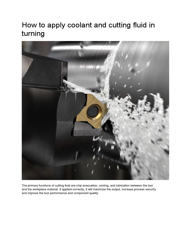 How To Apply Coolant and Cutting Fluid in Turning | PDF | Coolant ...
