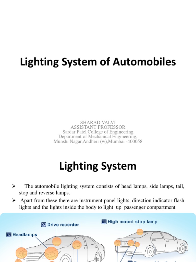 Lighting System of Automobile | PDF | Headlamp | Incandescent Light Bulb