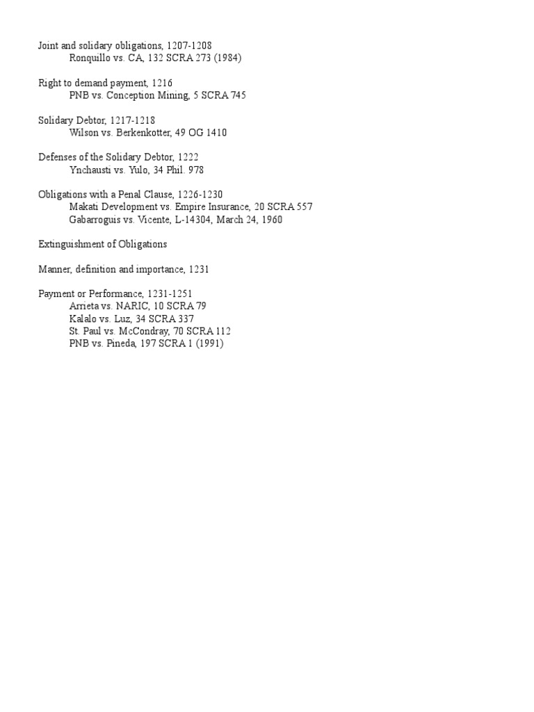 Oblicon Case Outlines and Full Texts | PDF | Promissory Note | Judgment ...