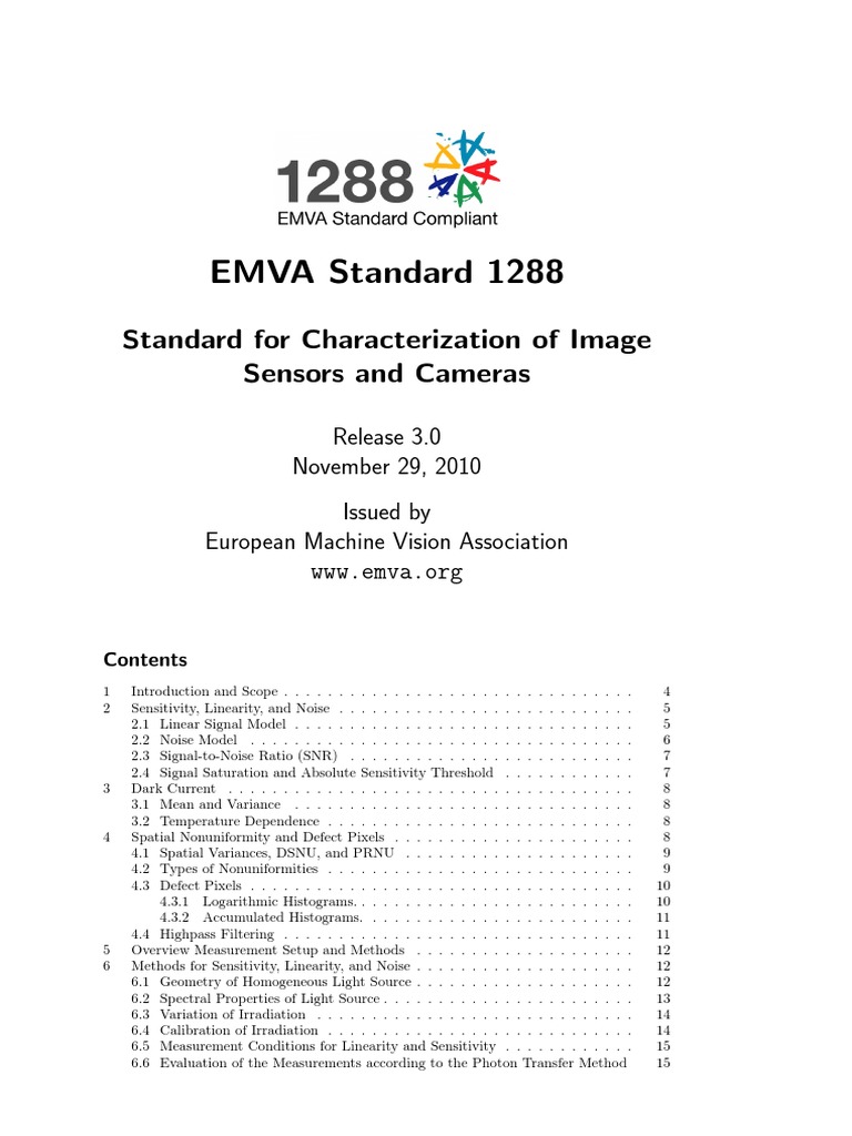 EMVA Standard 1288: Standard For Characterization of Image Sensors and ...