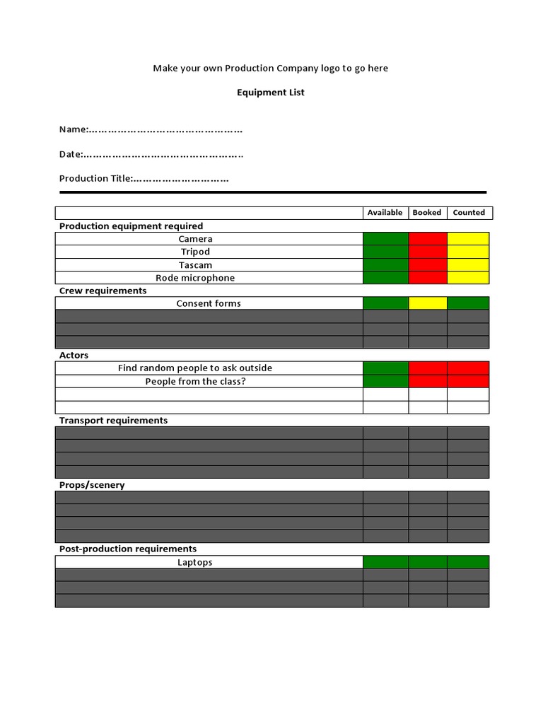 Equiptment List | PDF | Computers | Technology & Engineering