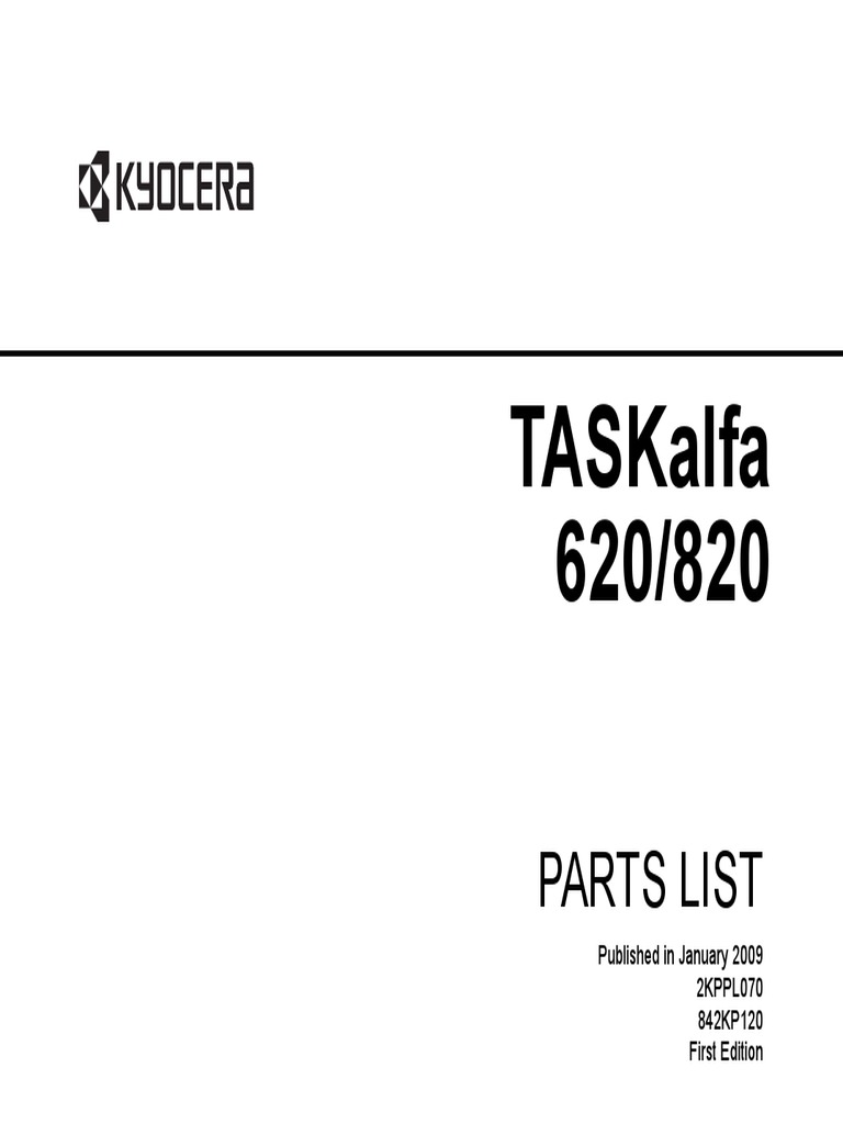 TASKalfa 620 Parts List | PDF | Manufactured Goods | Equipment