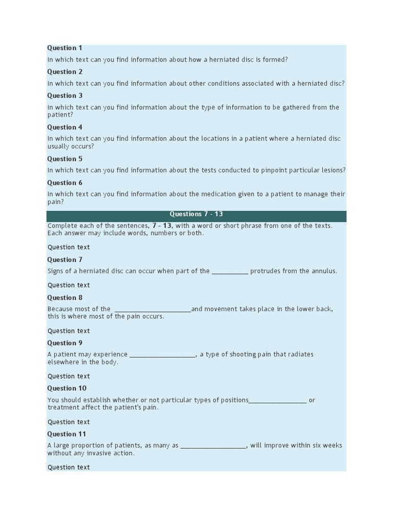 Oet Test Sample | PDF | Pain | Surgery