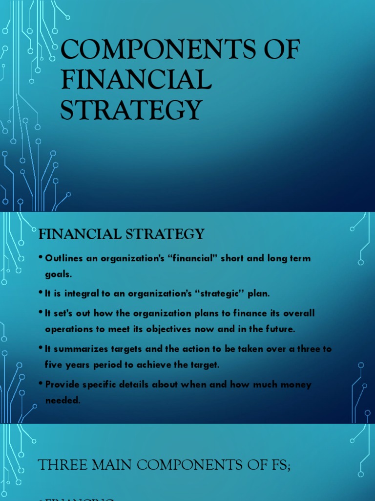 Components of Financial Strategy | PDF