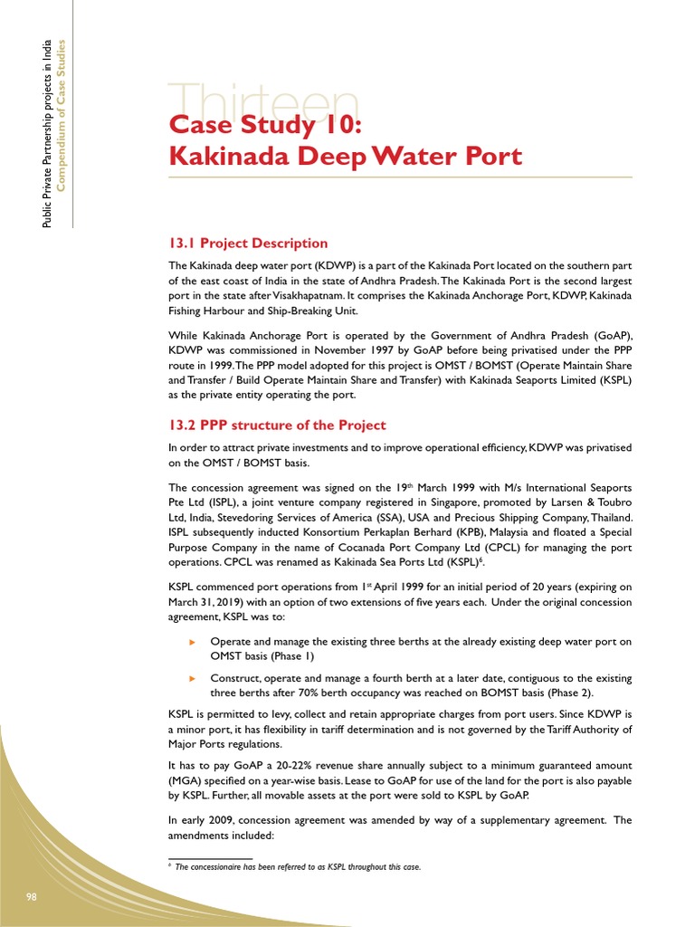 Kakinada Port Case Study | PDF | Public–Private Partnership | Risk