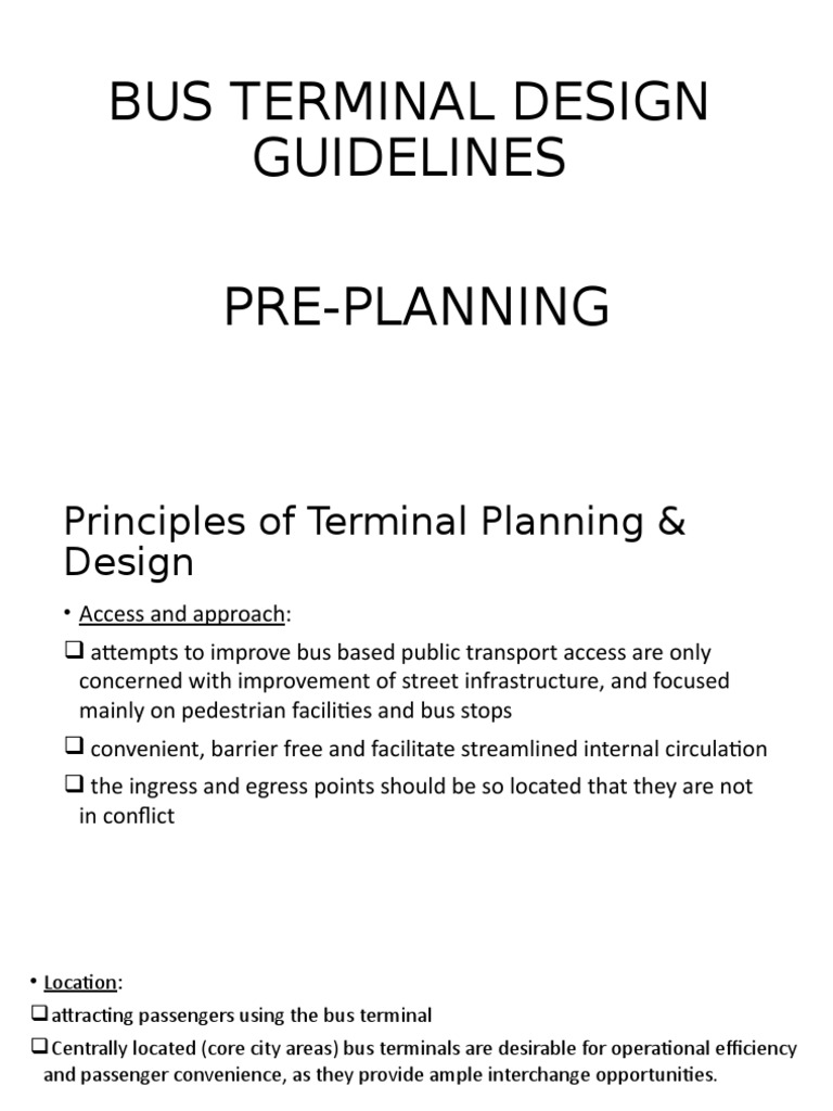 Bus Terminal Design Guidedline | PDF | Bus | Accessibility
