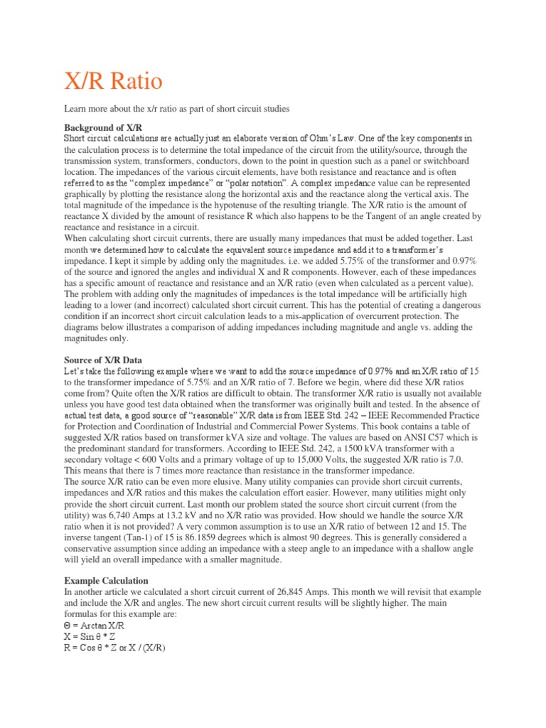 XR Calculation Learners | PDF | Electrical Impedance | Series And ...