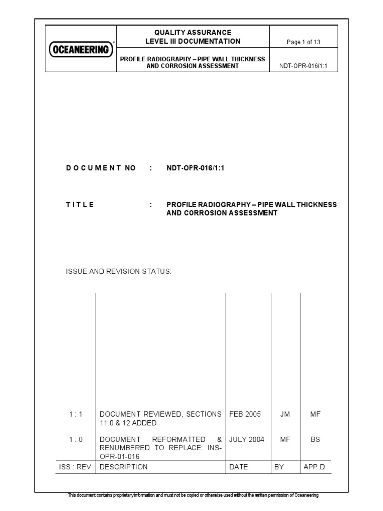 NDT OPR 016 11 Profile Radiography | Download Free PDF | Radiography ...
