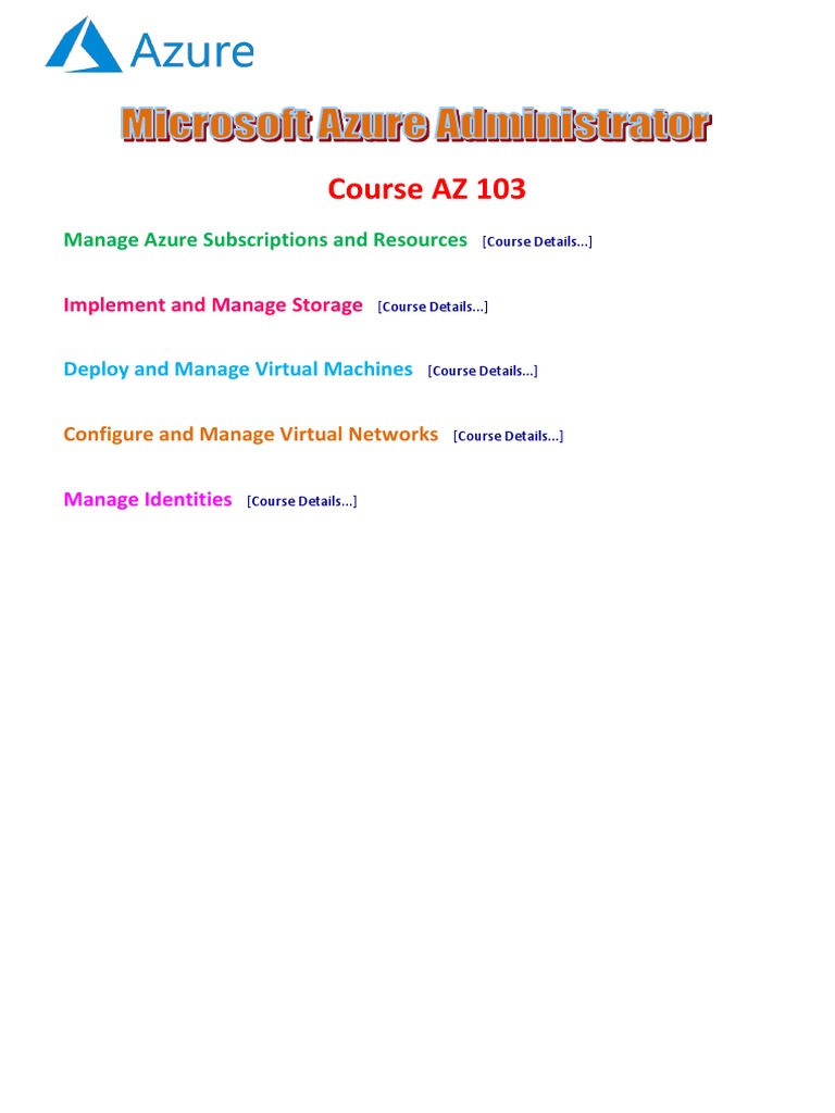 AZ 103 Microsoft Azure Administrator | PDF | Invoice | Microsoft Azure
