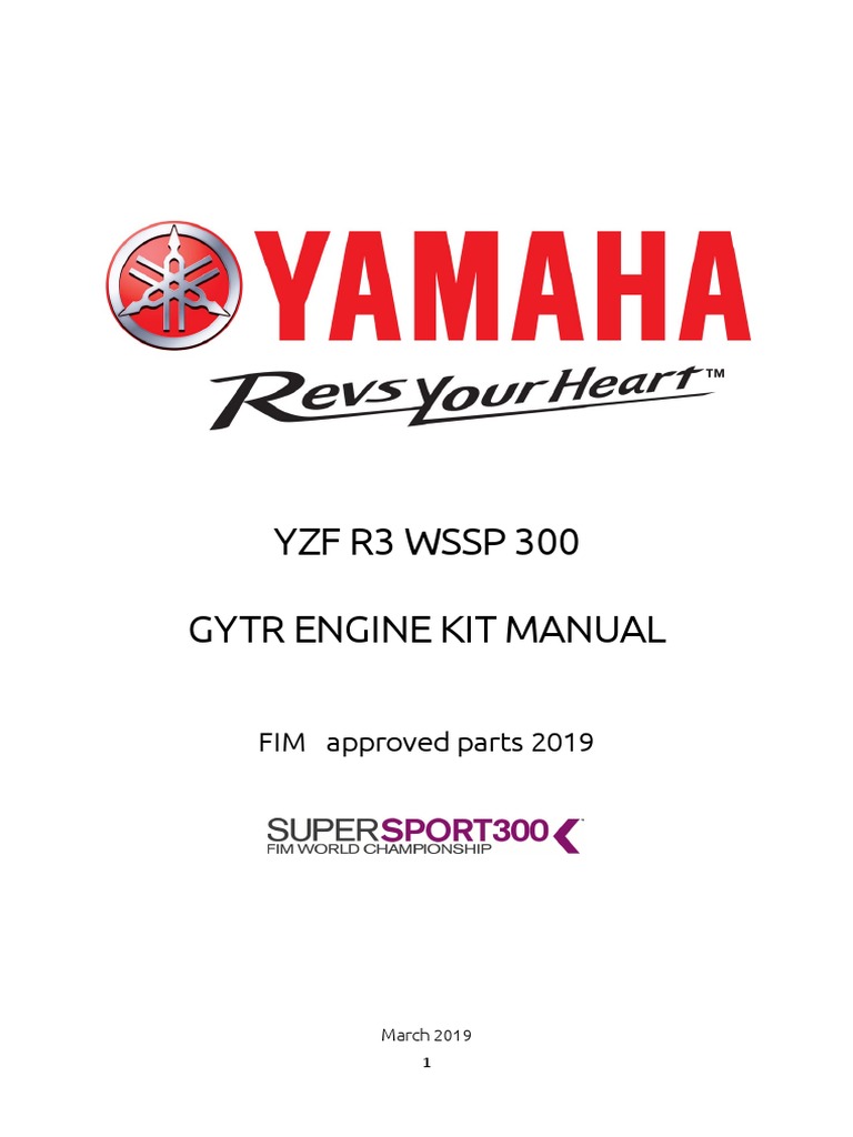 YZF R3 GYTR WSSP 300 Kit Manual 2019 | PDF | Propulsion | Engine Technology