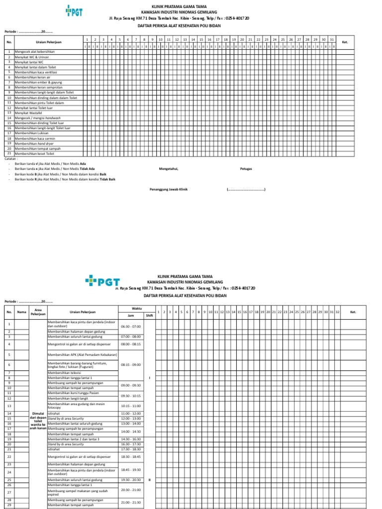 Ceklis Cleaning Service | PDF