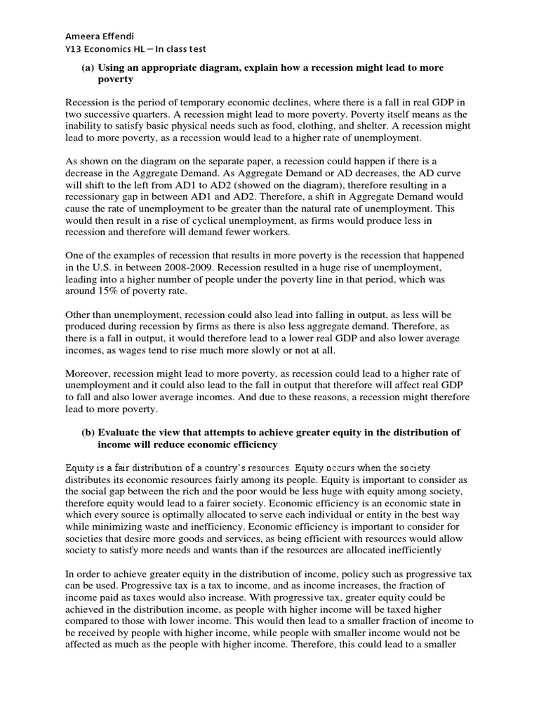 Ameera Effendi - in Class Test | PDF | Progressive Tax | Taxes