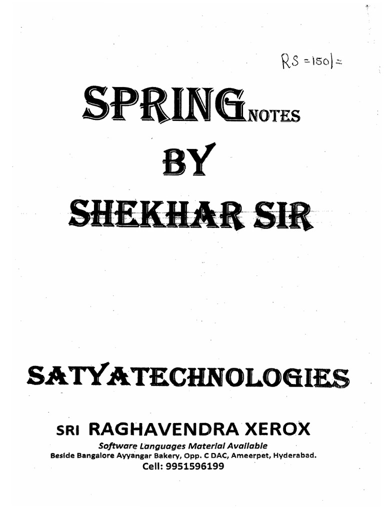 Spring Notes by Sekhar Sir PDF | PDF Spring Notes by Sekhar Sir PDF | PDF