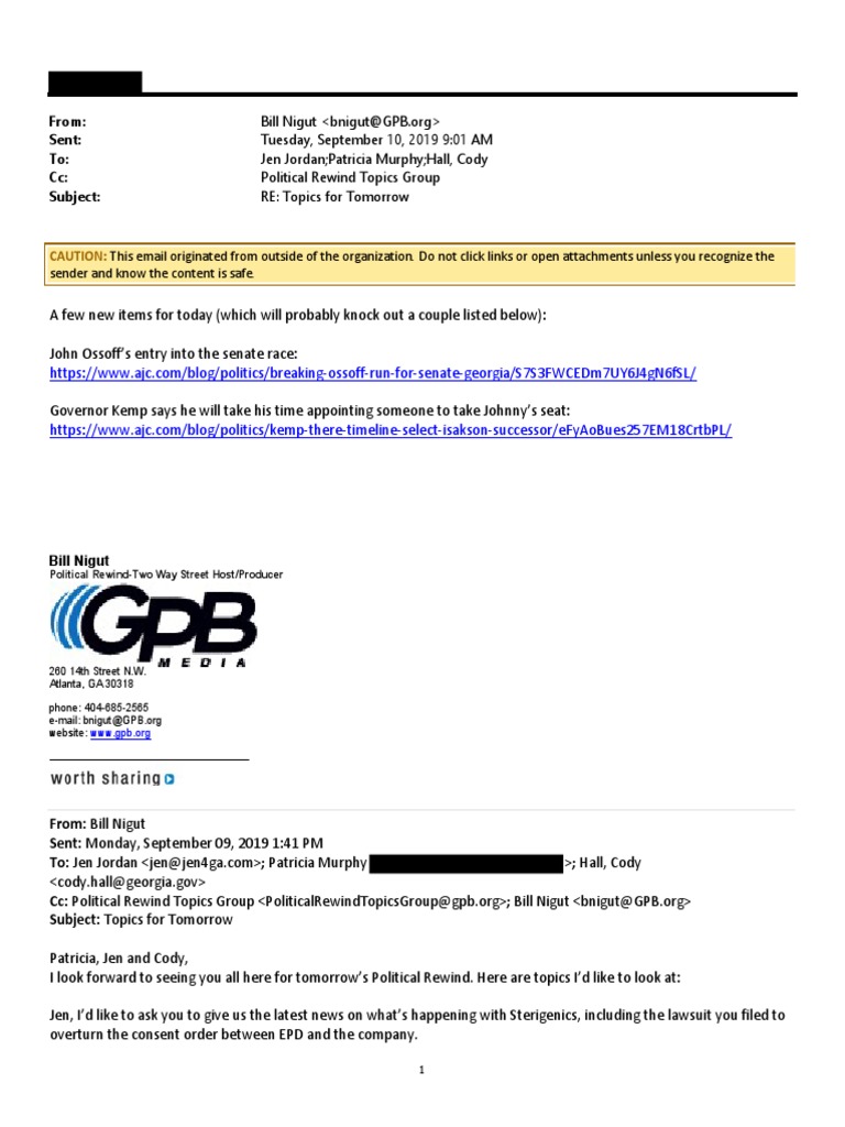 Open Records Request From The Office of Gov. and GPB For July 1-Sept ...