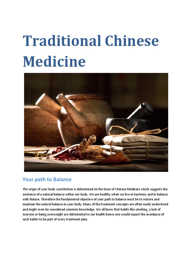 Traditional Chinese Medicine Overview | PDF | Traditional Chinese ...