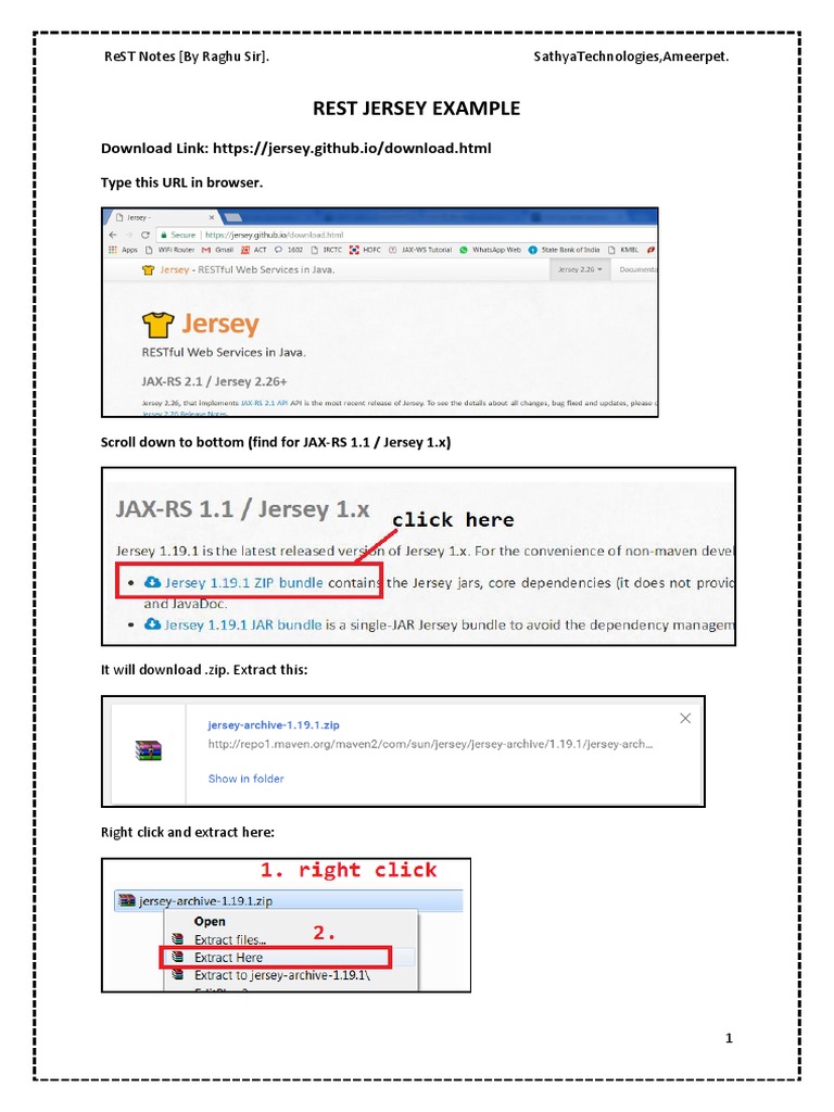 Rest Jersey Example: Download Link: Https://jersey - Github.io/download ...