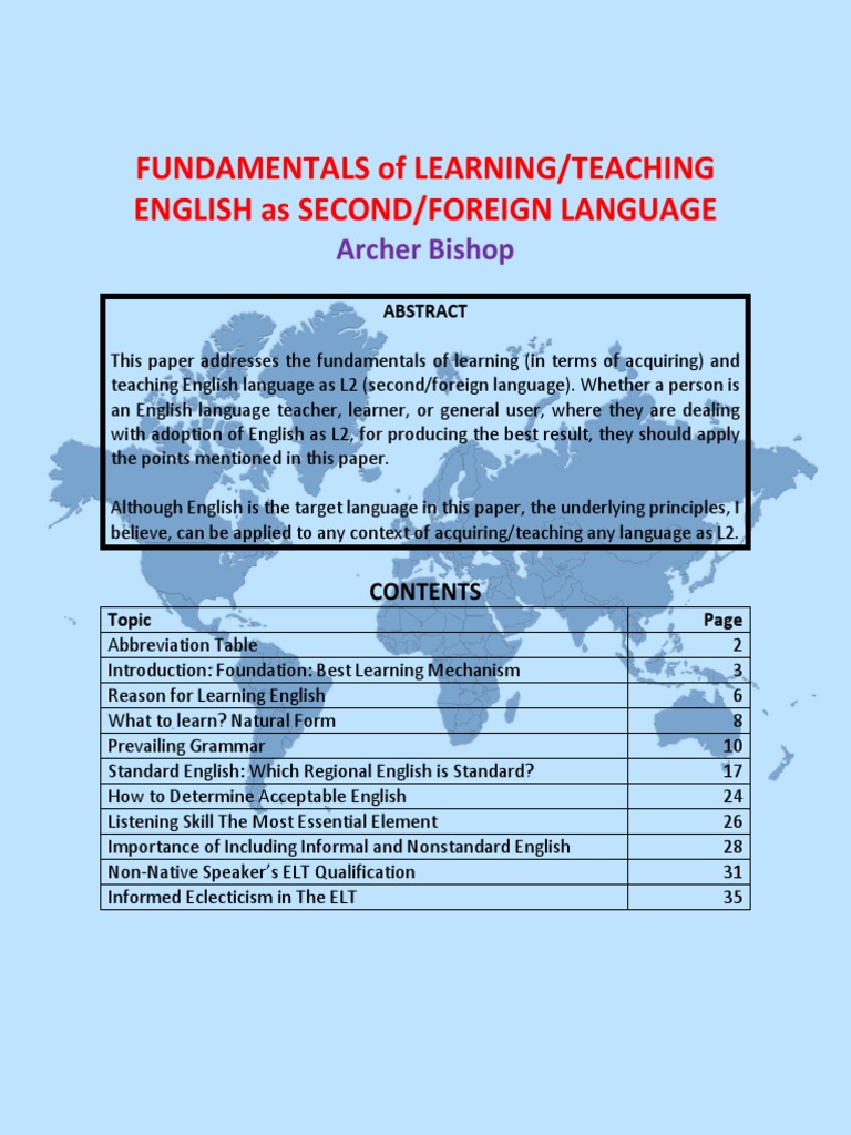Teaching English as a Second Language | PDF | Second Language | Second ...