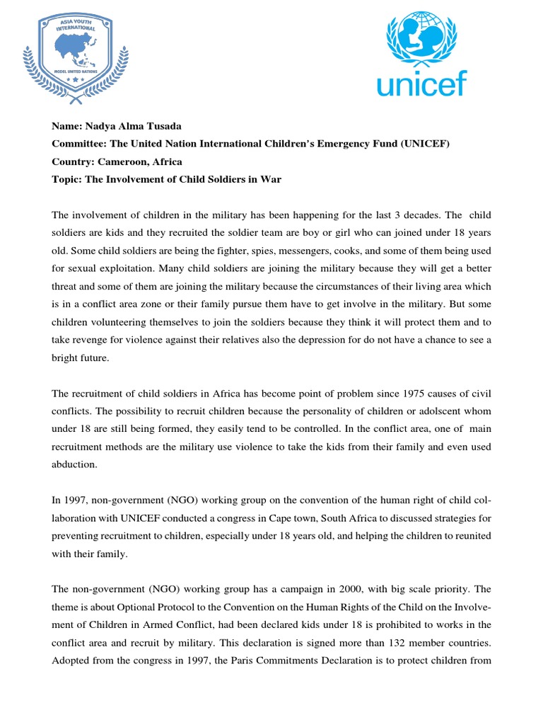 Paper Position Nadya Alma Tusada UNICEF Cameroon | PDF | Boko Haram ...
